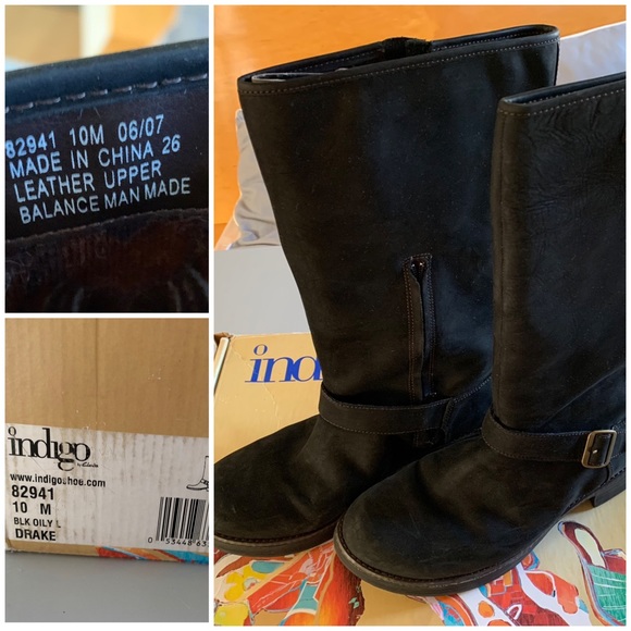 Clarks | Shoes | Clarks Indigo Drake Black Leather Moto Boot Size M ...